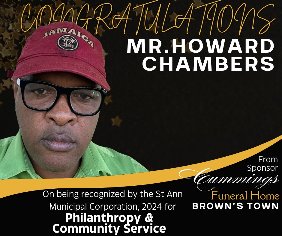 HOWARD CHAMBERS HONOURED - North Coast Times Jamaica